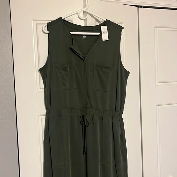 Lou & Grey | Dresses | Nwt Lou Greg Olive Green Dress Large | Poshmark